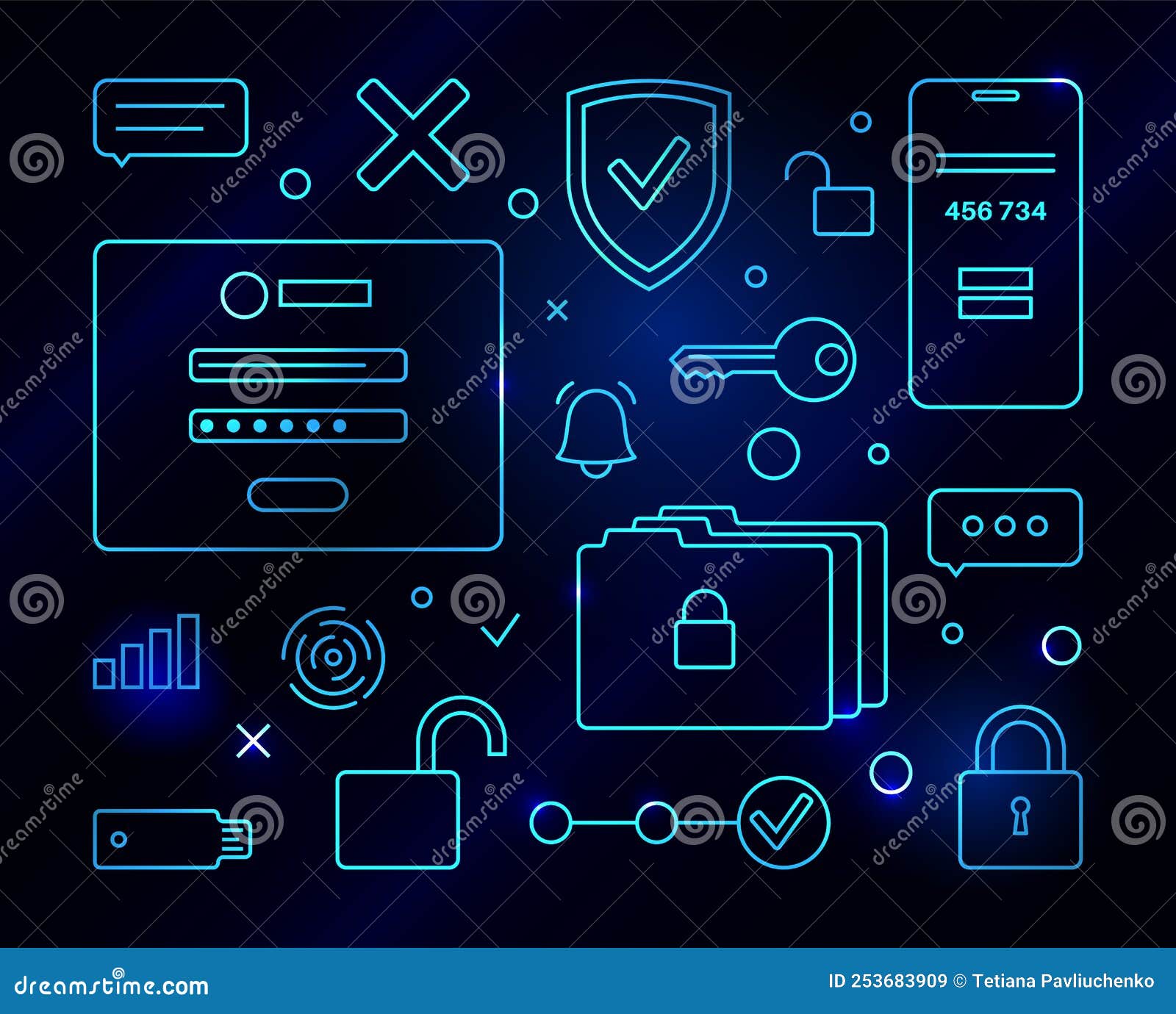 One time password stock vector. Illustration of icon - 253683909