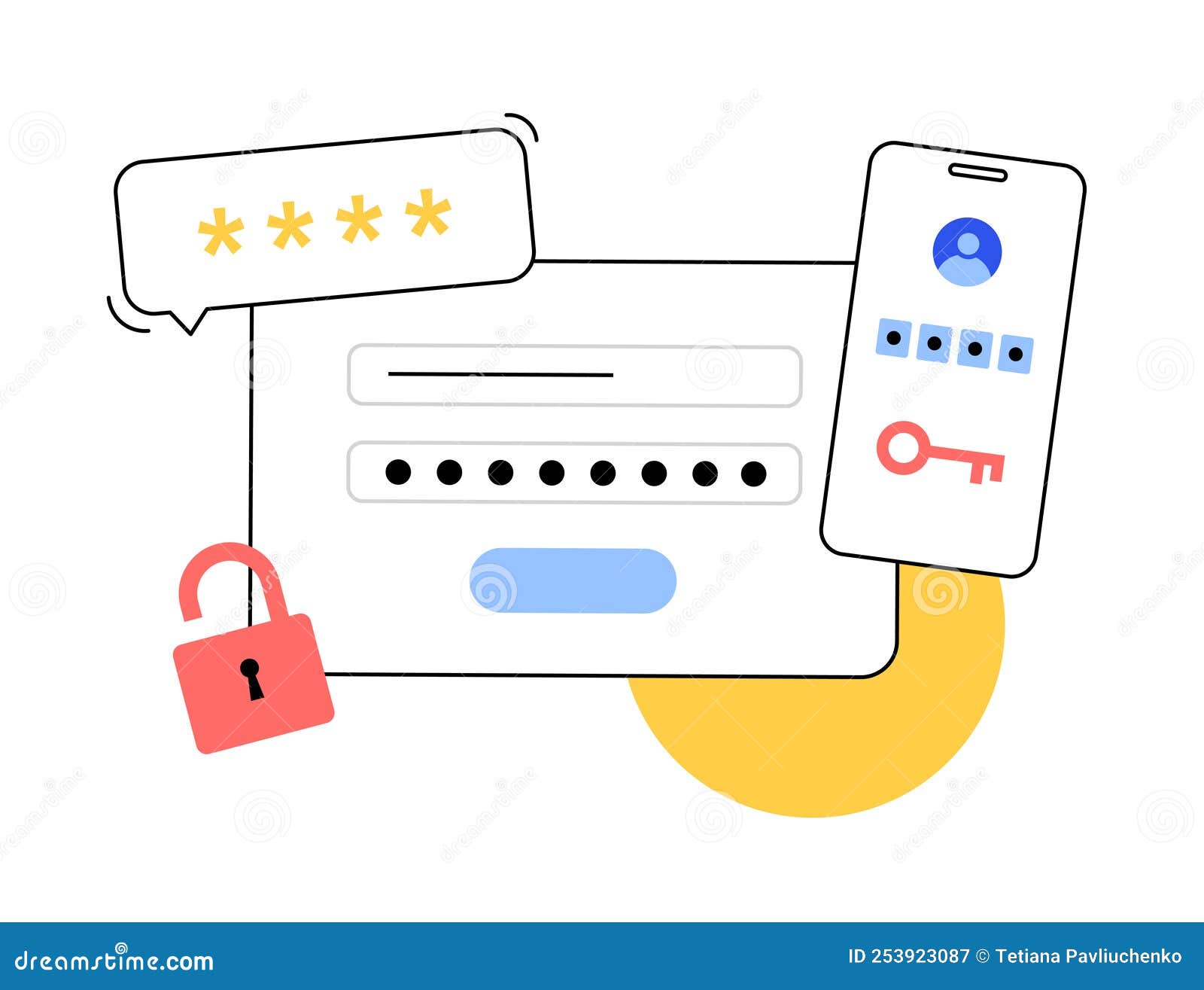One time password stock vector. Illustration of mobile - 253923087