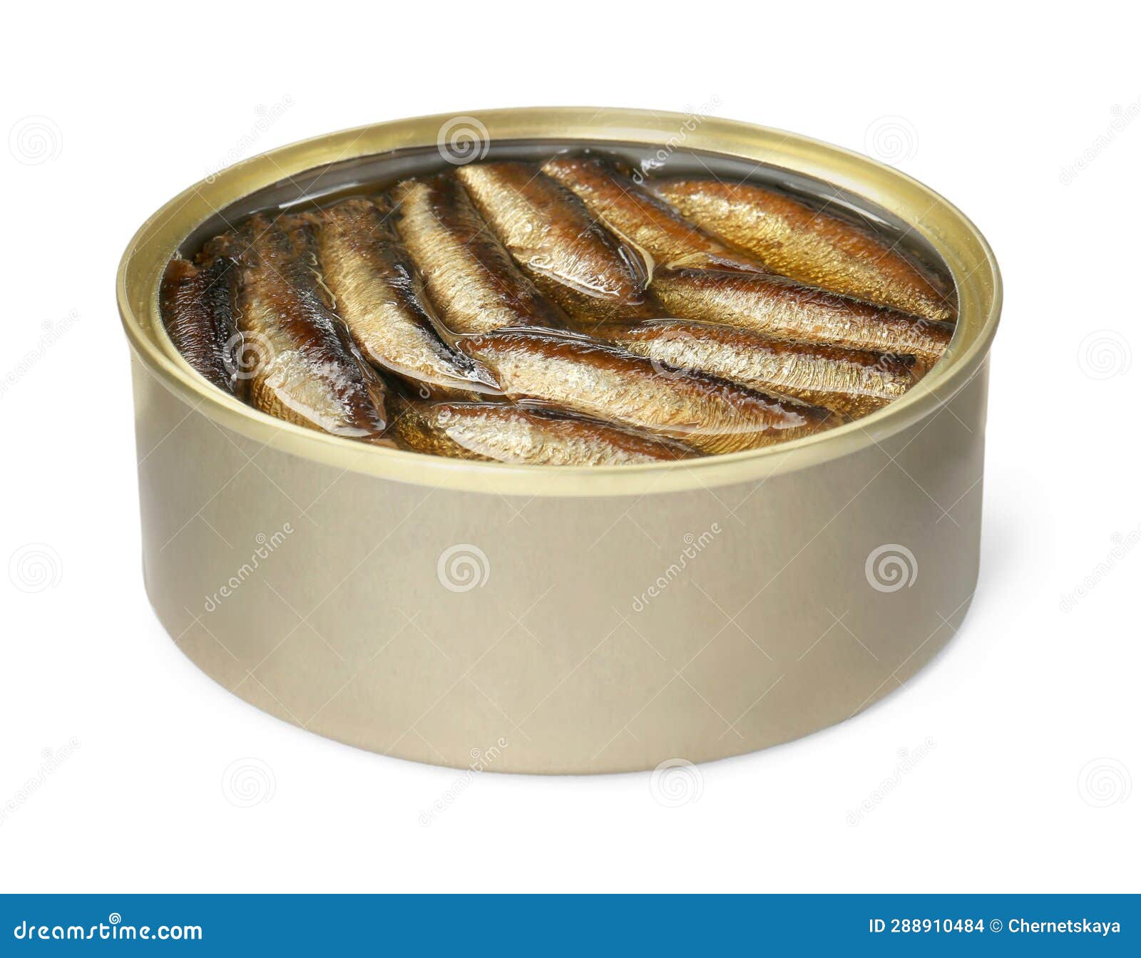 One Tin Can of Sprats Isolated on White Stock Photo - Image of canned ...
