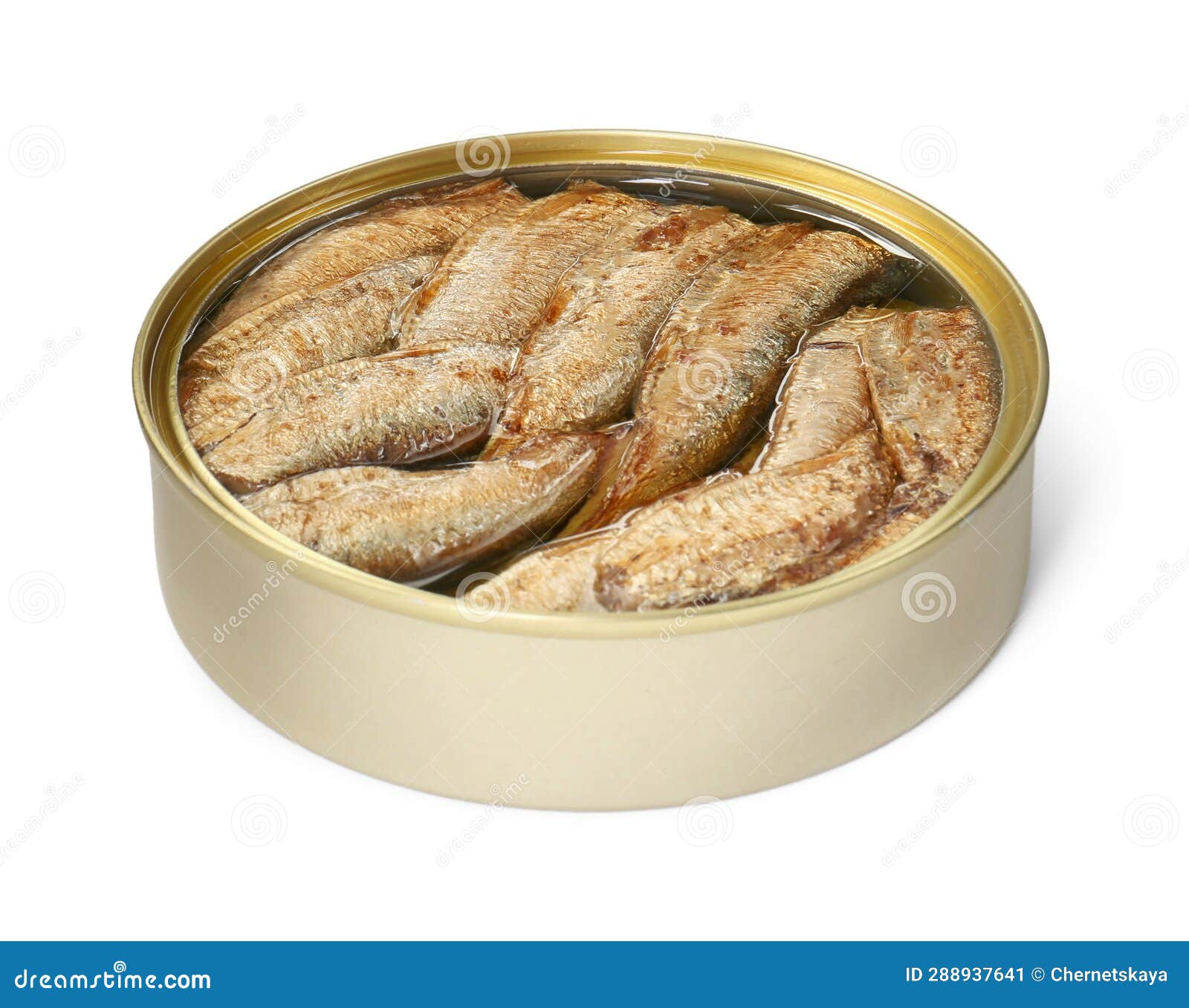 One Tin Can of Sprats Isolated on White Stock Image - Image of cooking ...