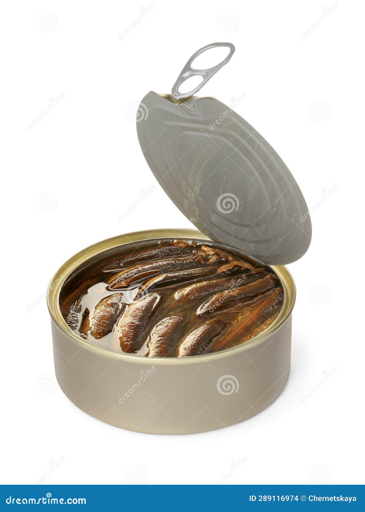 One Tin Can of Sprats Isolated on White Stock Photo - Image of diet ...