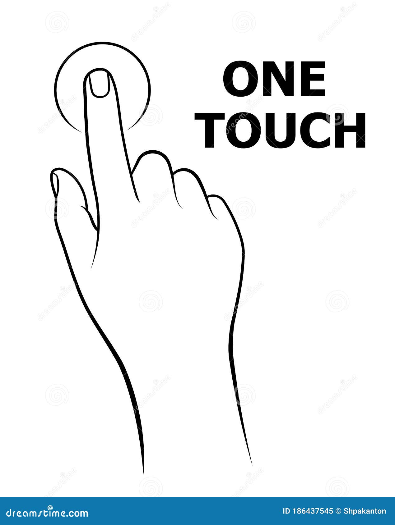 One Touch Button Design. Touch Sensor Screen Vector Illustration Stock ...