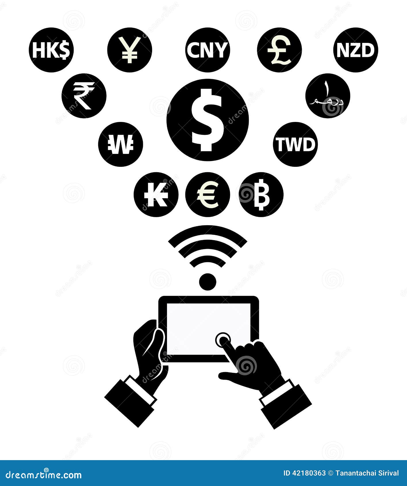 One touch gets money stock vector. Illustration of canadian - 42180363