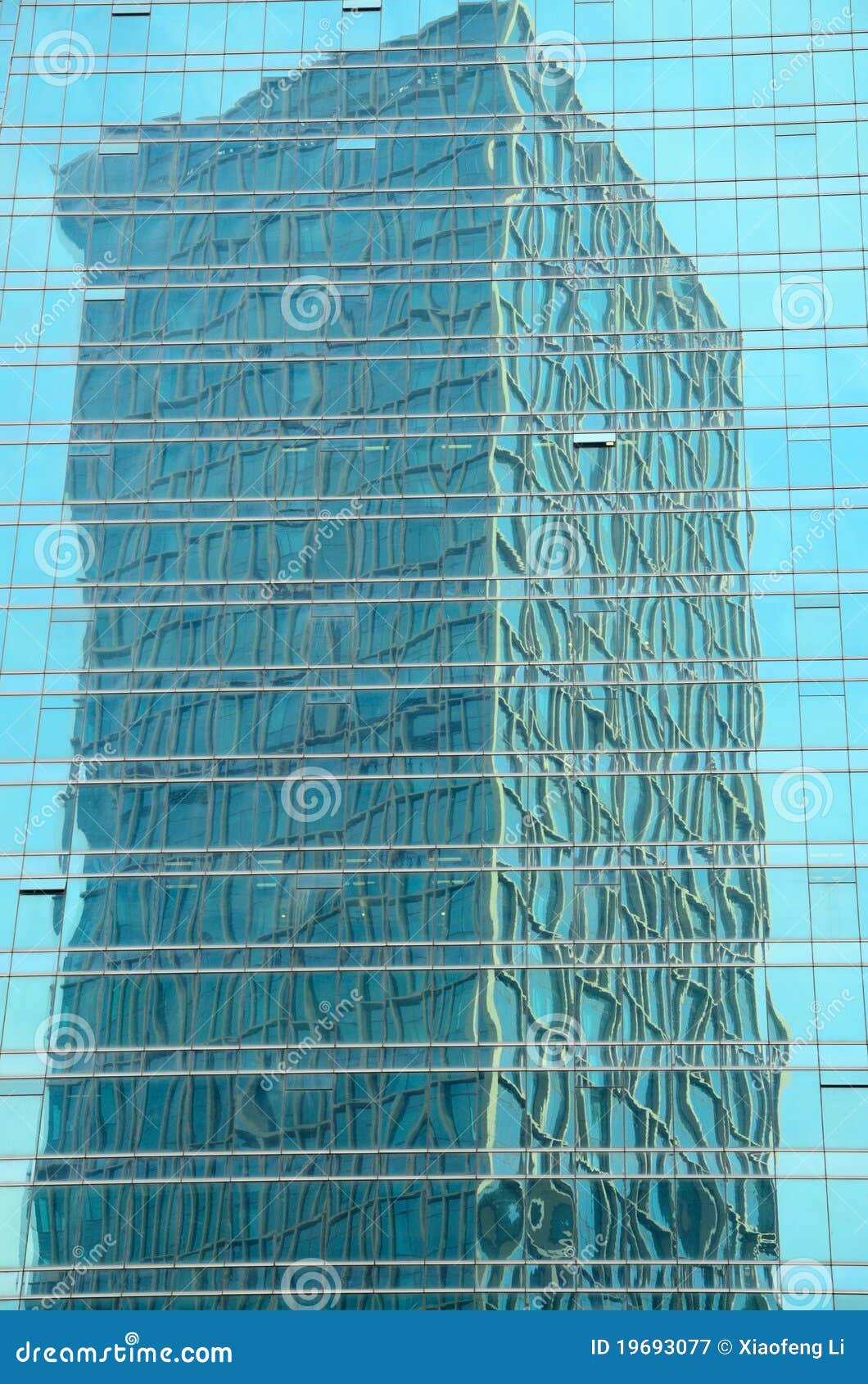 One Tower Mirrored In Another Building Stock Image - Image of rivets ...