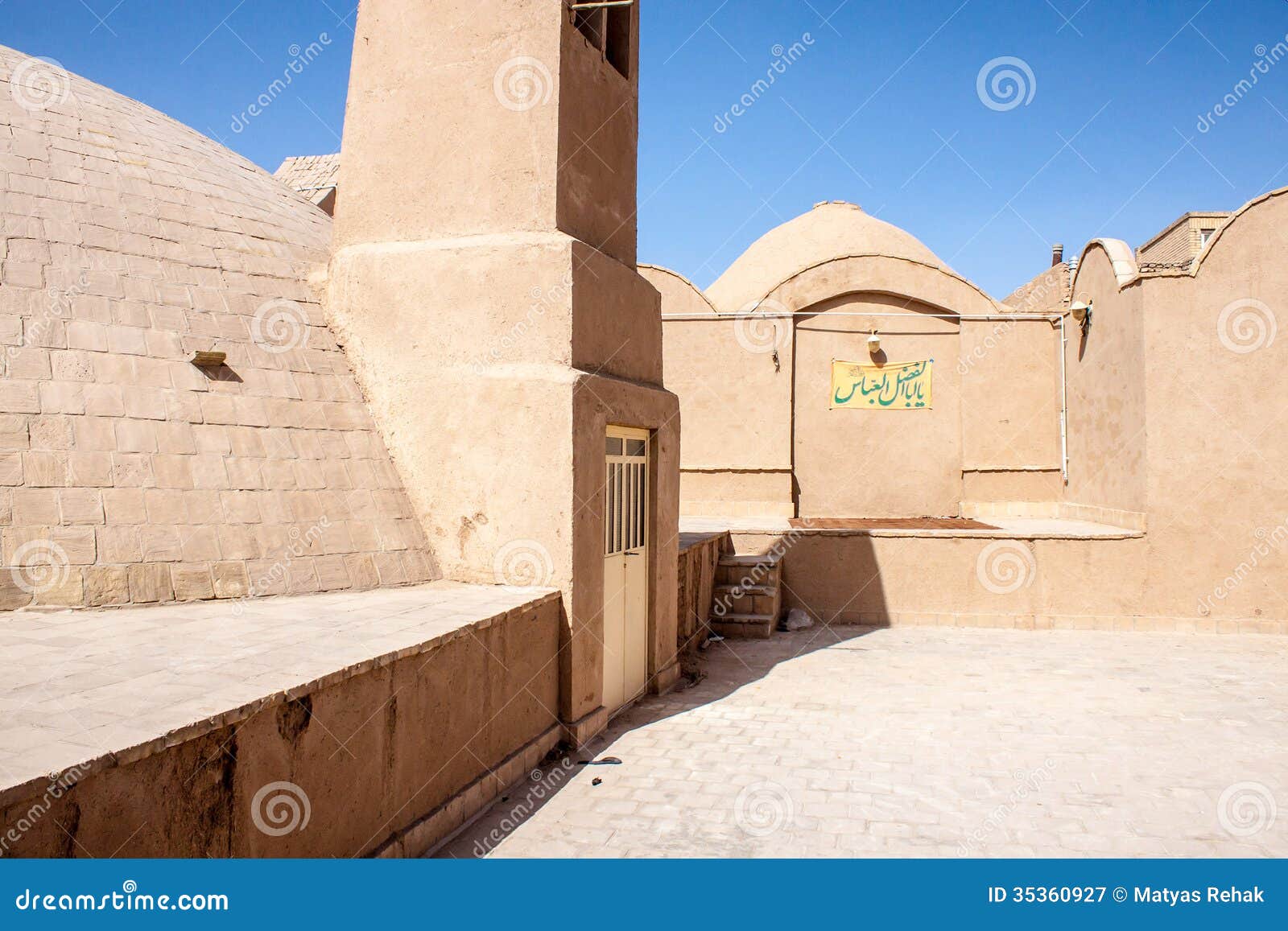 One of Traditional Adobe Buildings in Yazd Stock Image - Image of iran ...
