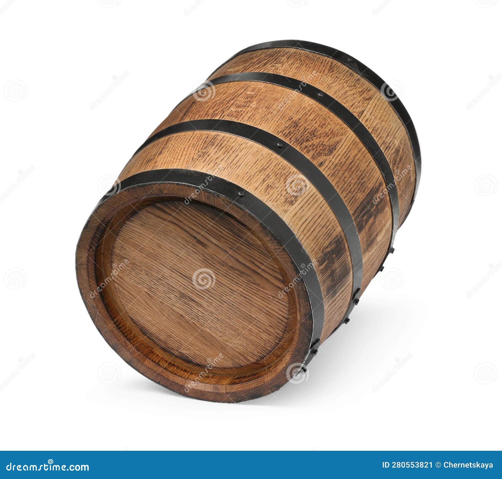 One Traditional Wooden Barrel Isolated on White Stock Image - Image of ...
