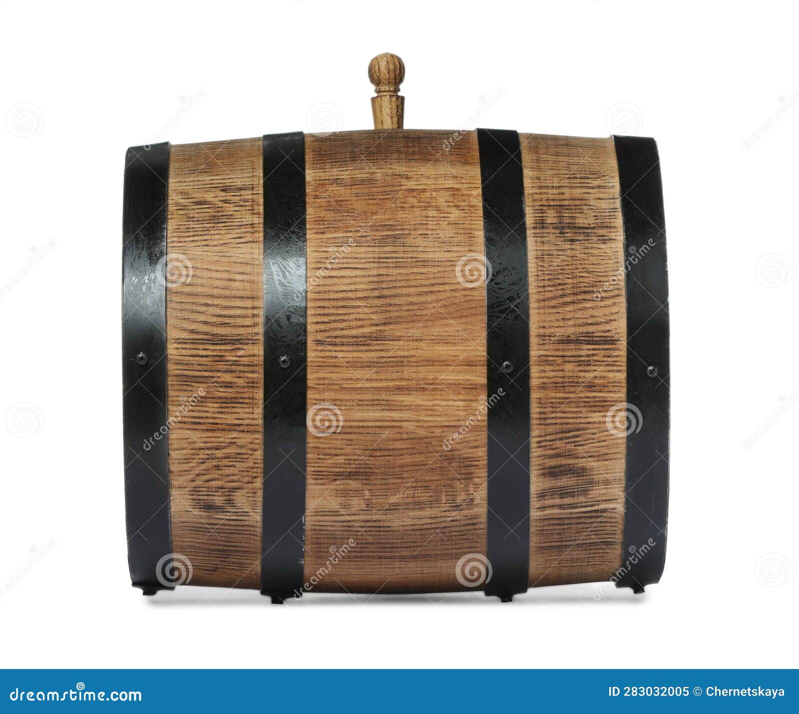 One Traditional Wooden Barrel on White Stock Image - Image of barrel ...