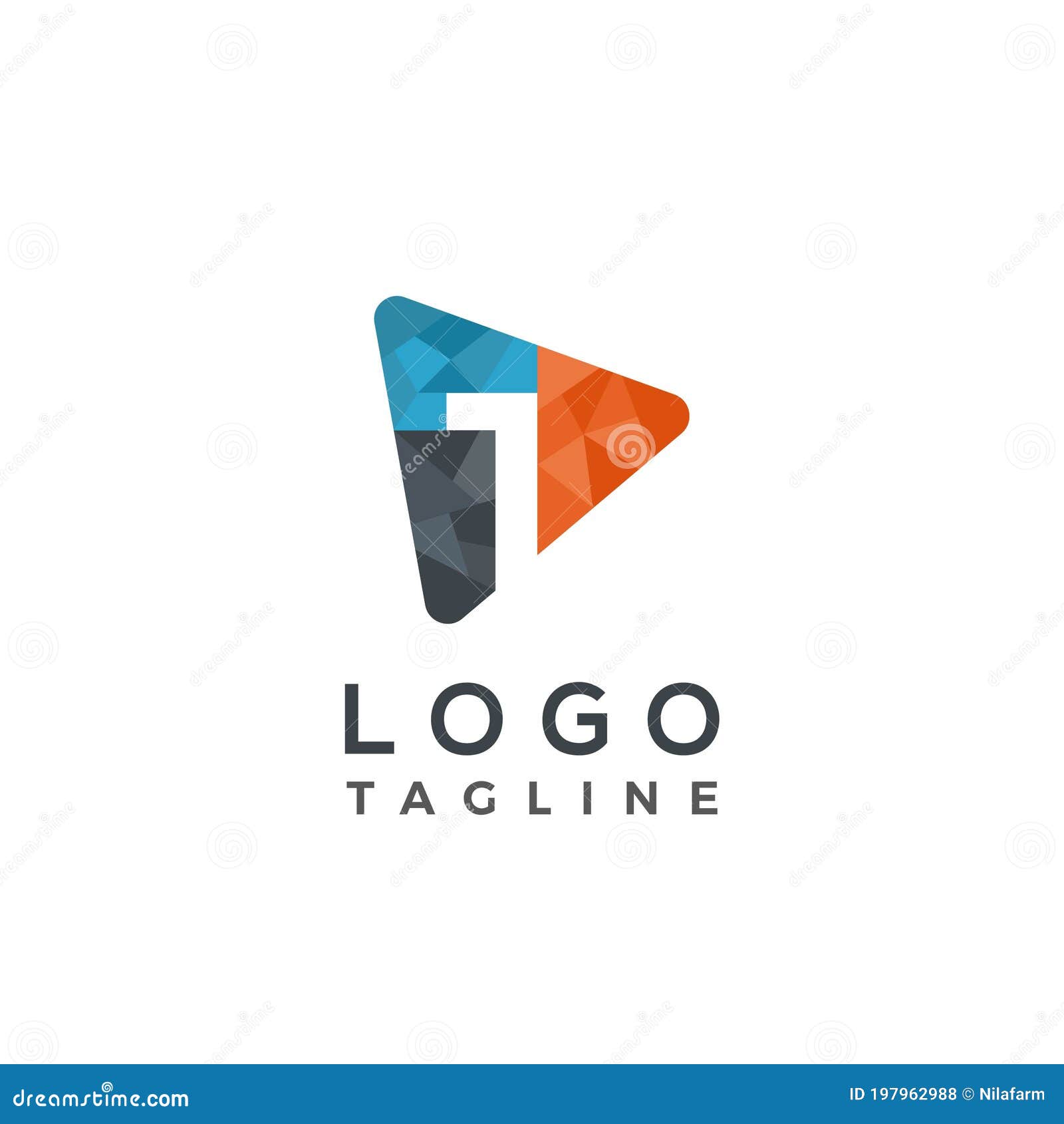 Triangle with Number One Inside Logo Vector Template Stock Vector ...