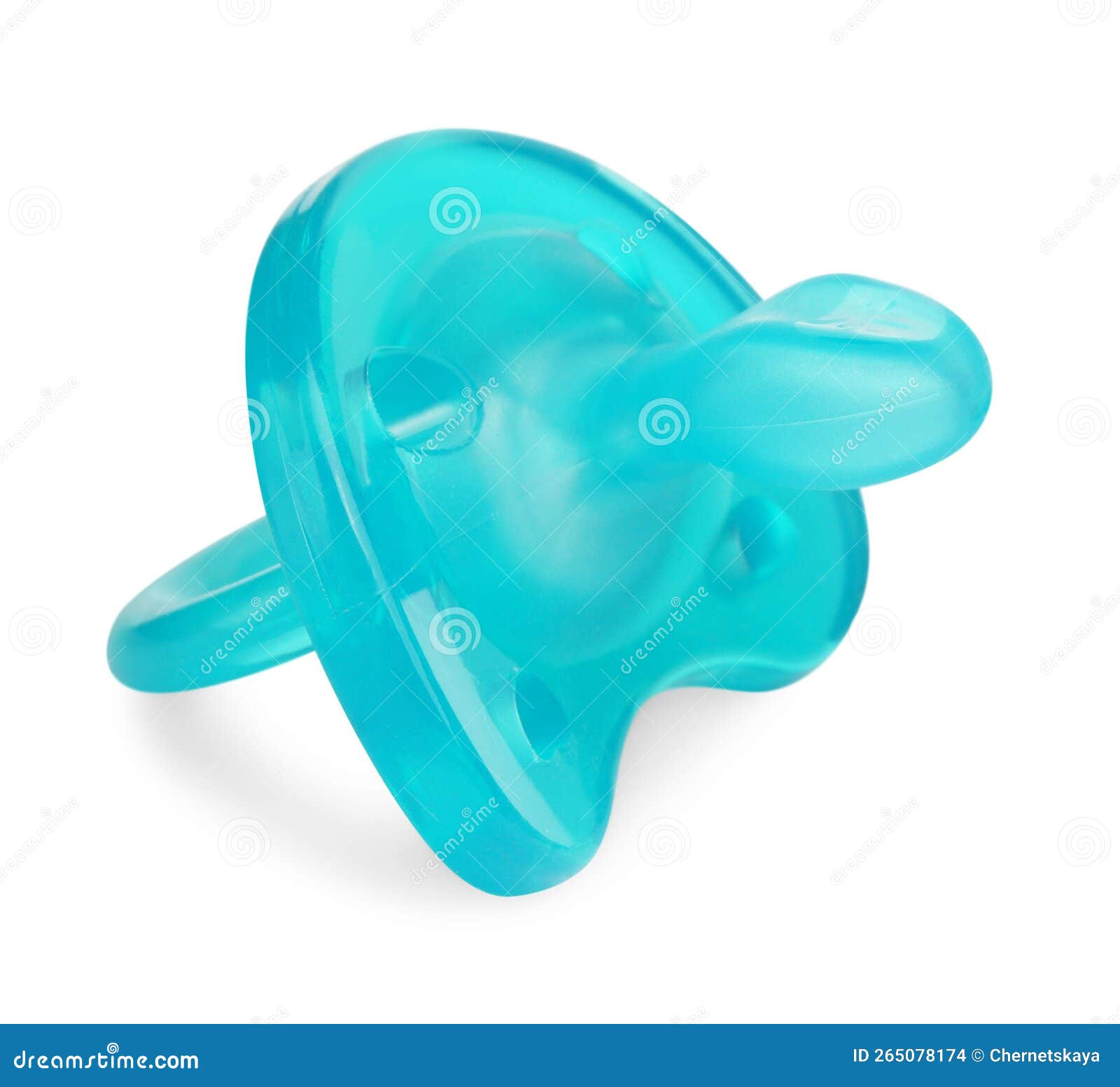 One Turquoise Baby Pacifier Isolated on White Stock Photo - Image of ...