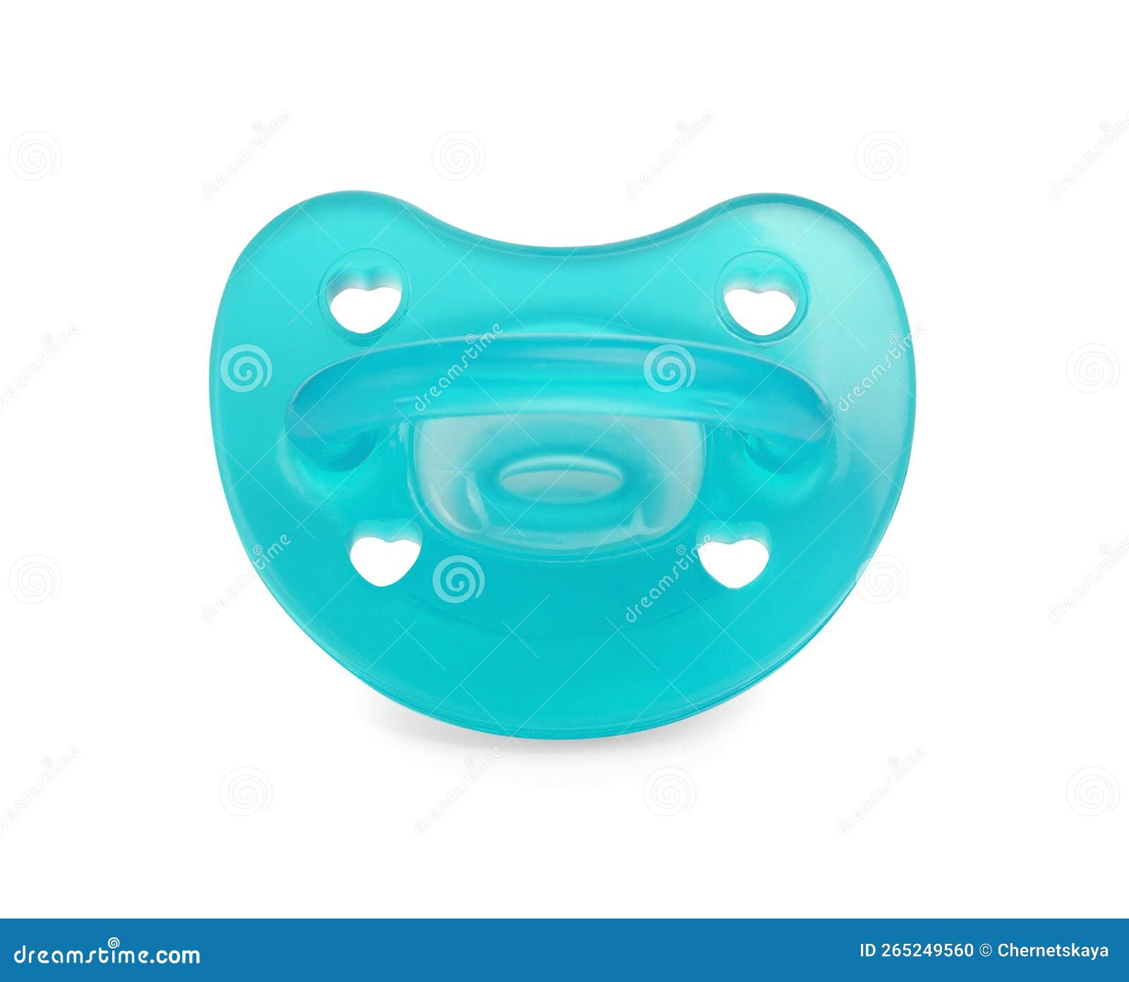 One Turquoise Baby Pacifier Isolated on White Stock Photo - Image of ...