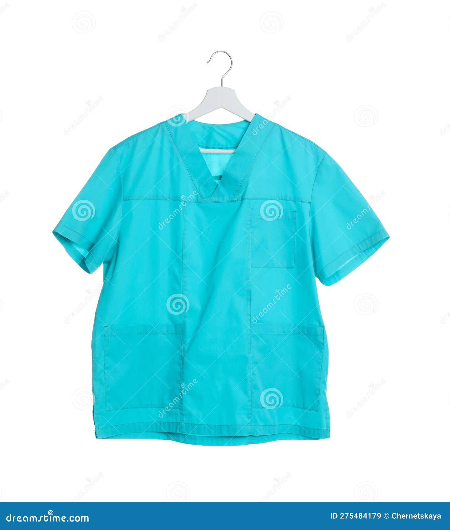 One Turquoise Medical Uniform Isolated on White Stock Image - Image of ...
