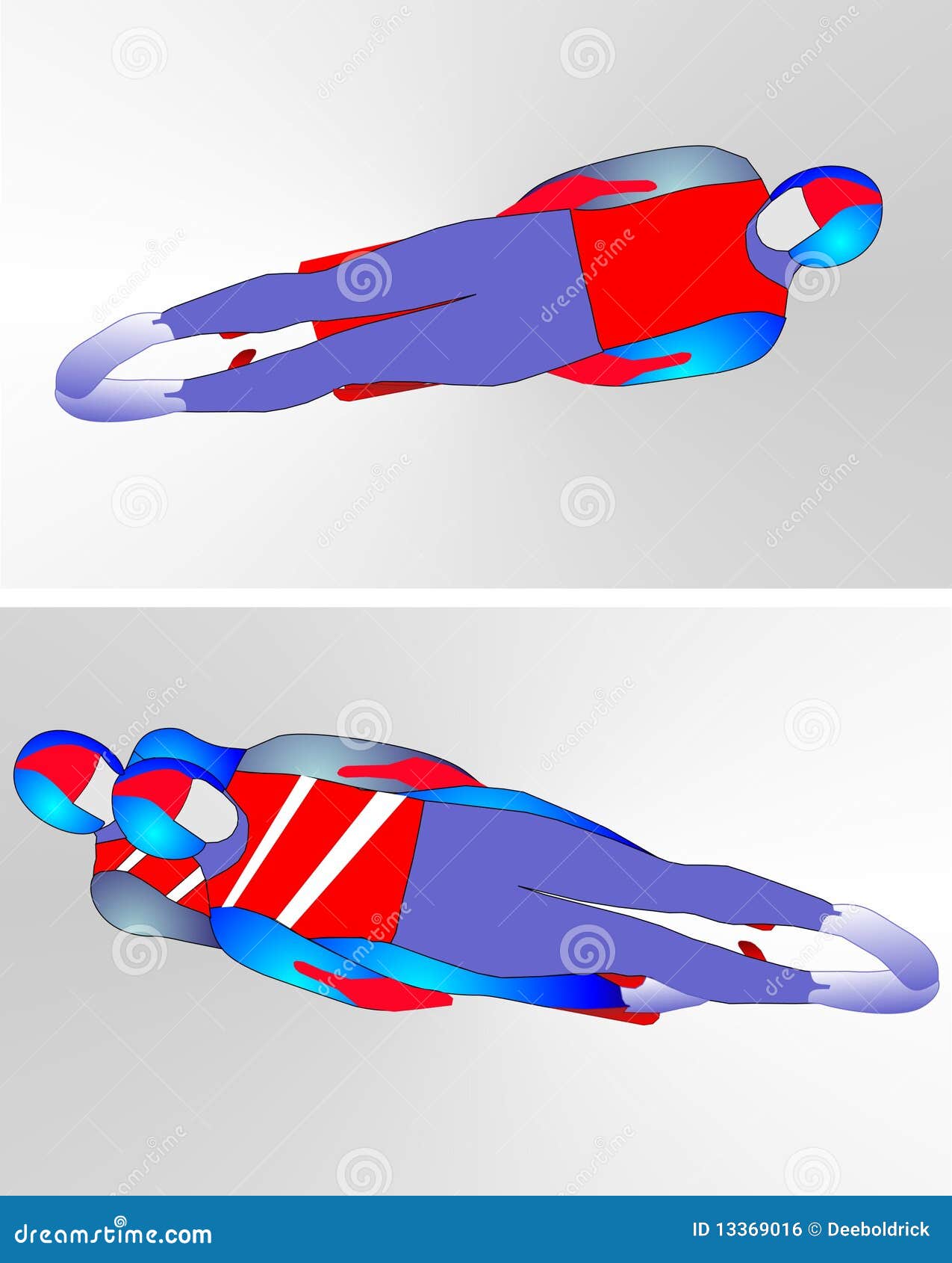 One and two man luge. stock vector. Illustration of olympics - 13369016