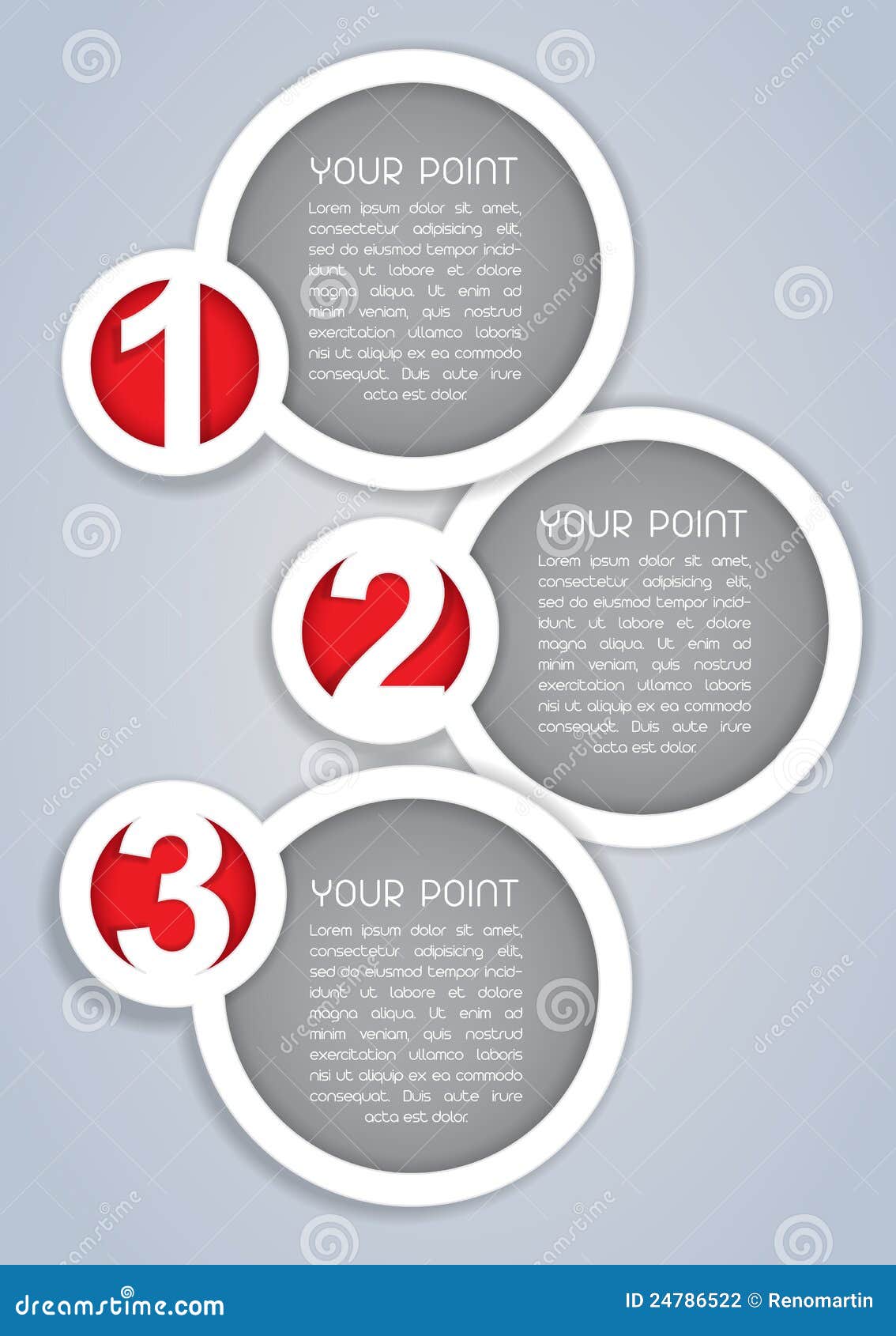 One, Two, Three, Circular Progress Labels in White Stock Vector ...