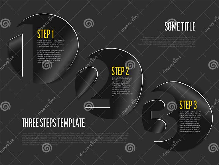 One Two Three Dark Gray Metallic Sticker Steps with Numbers Stock ...