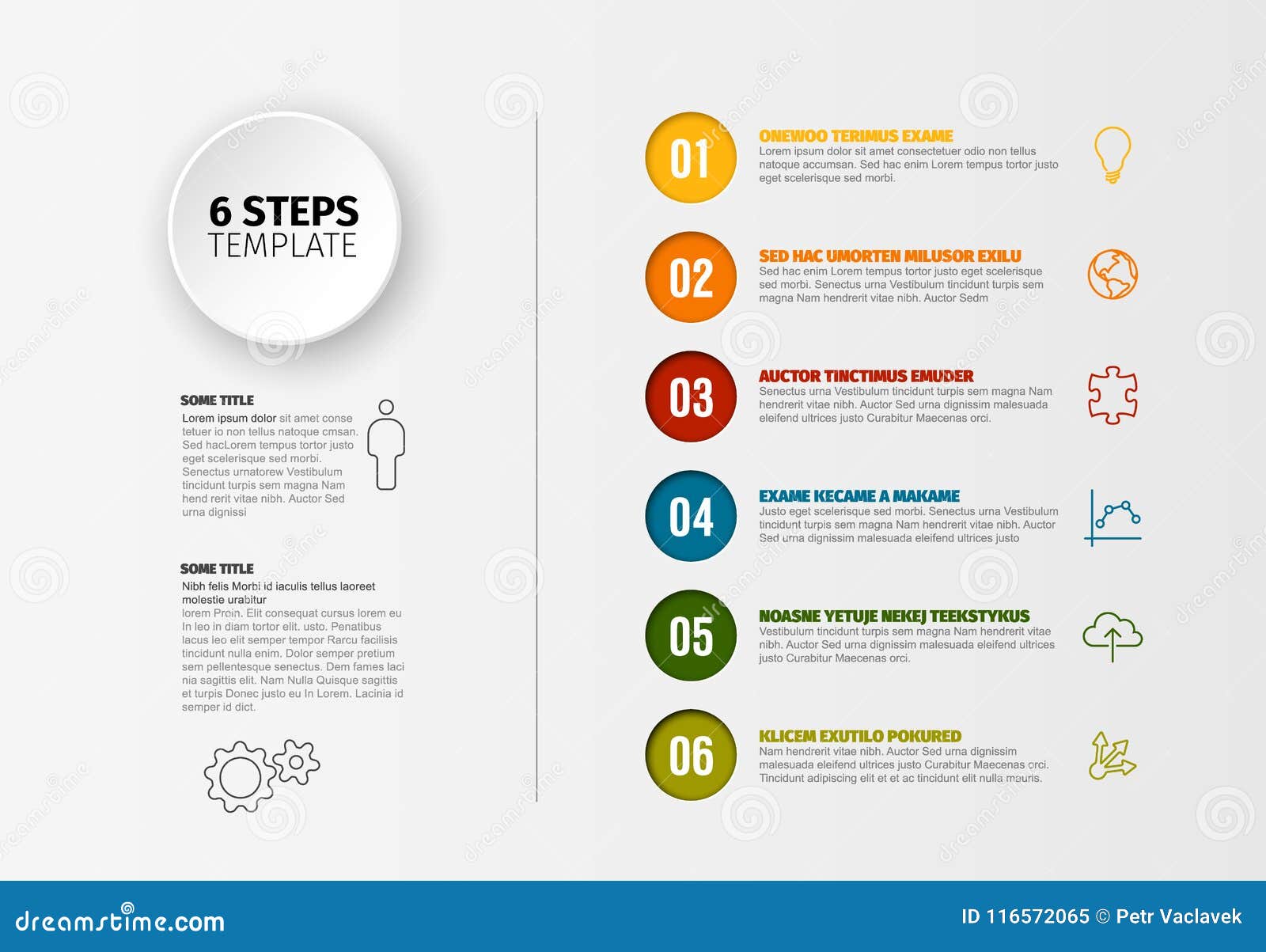 Vector Progress Six Steps Template Stock Vector - Illustration of order ...