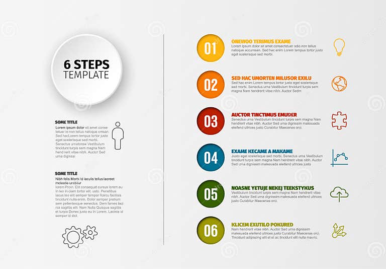 Vector Progress Six Steps Template Stock Vector - Illustration of order ...
