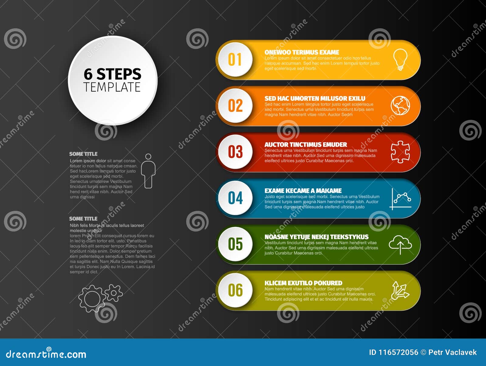 Vector Progress Six Steps Template Stock Vector - Illustration of ...