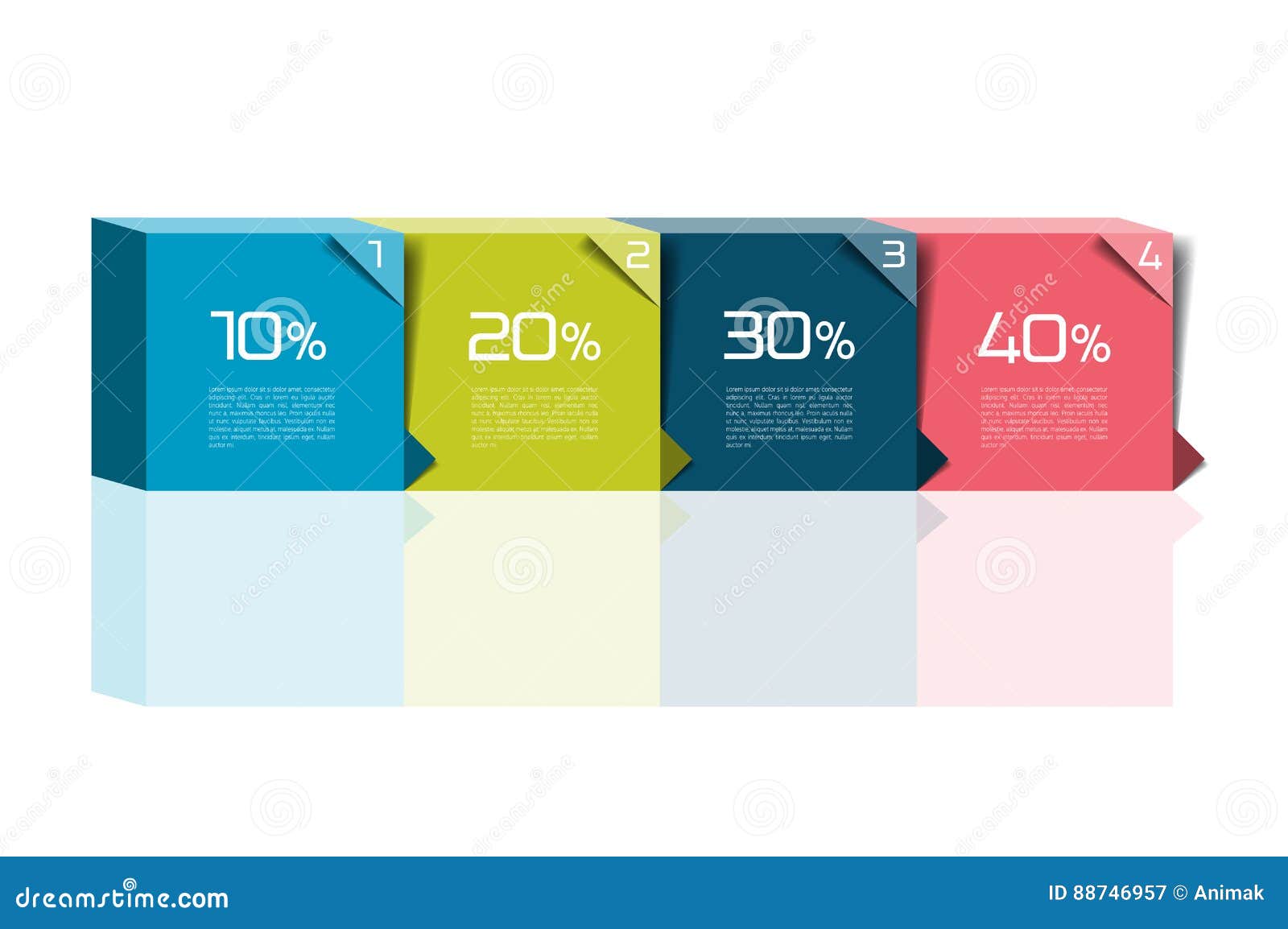 One, Two, Three, Four Step Template. Step By Step Infographic Boxes ...