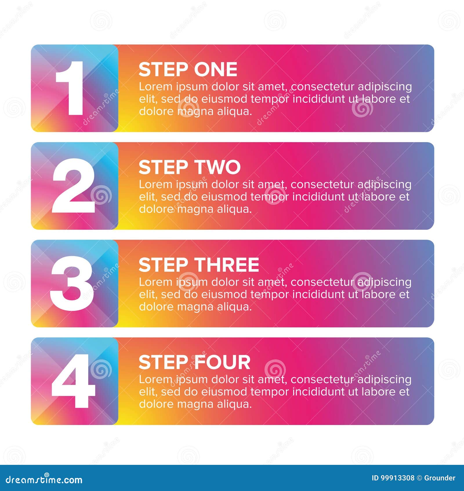 One Two Three Four Steps Progress Bar Stock Vector - Illustration of ...