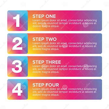 One Two Three Four Steps Progress Bar Stock Vector - Illustration of ...