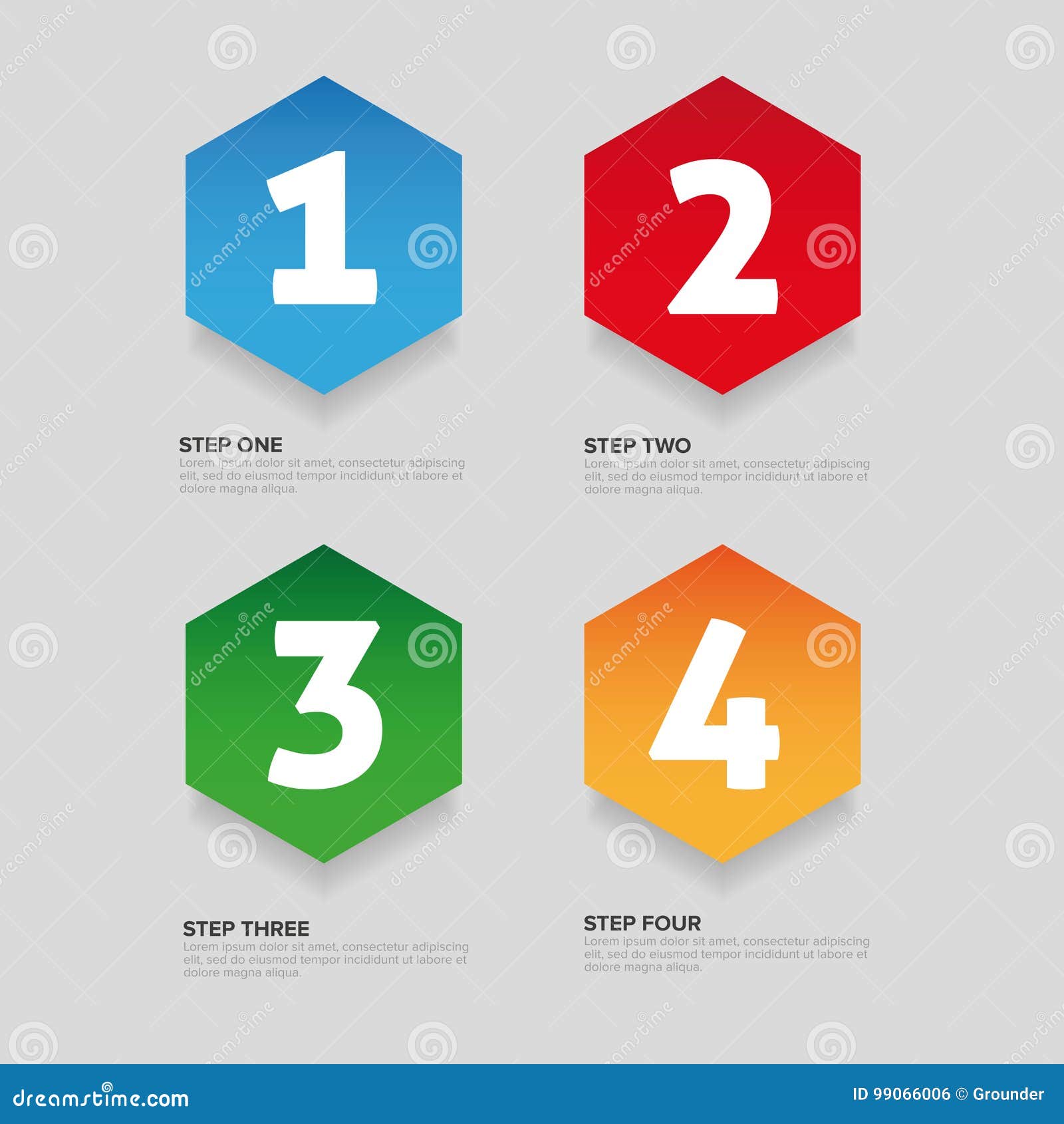 One Two Three Four Steps Progress Bar Stock Vector - Illustration of ...