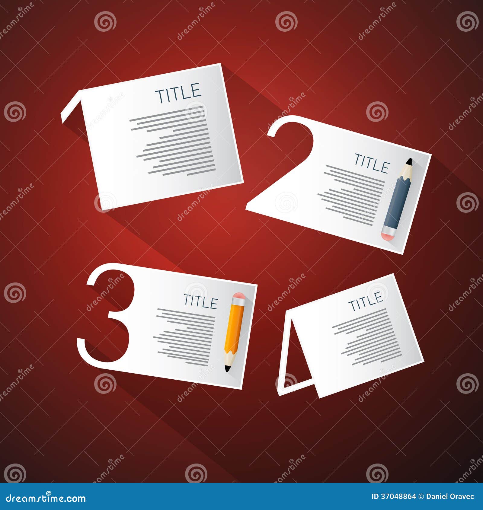 One, Two, Three, Four, Vector Steps for Tutorial Stock Vector ...