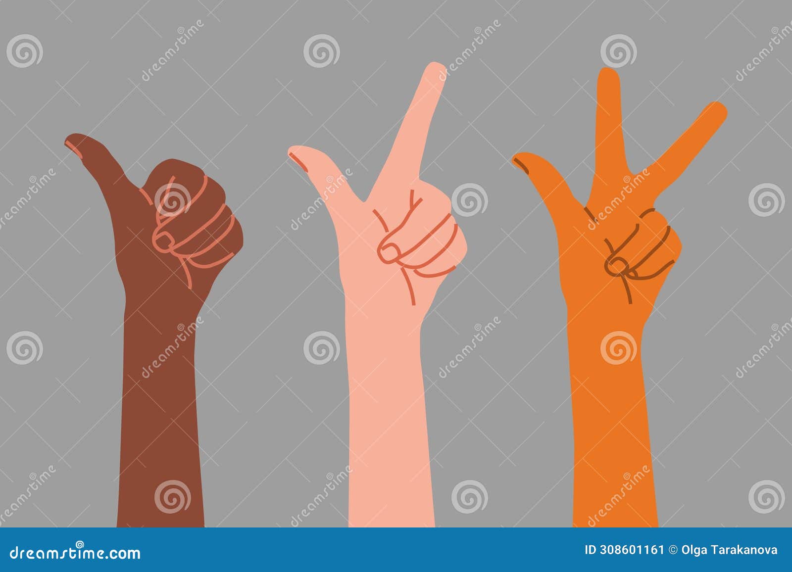 One two three hand gesture stock illustration. Illustration of design ...