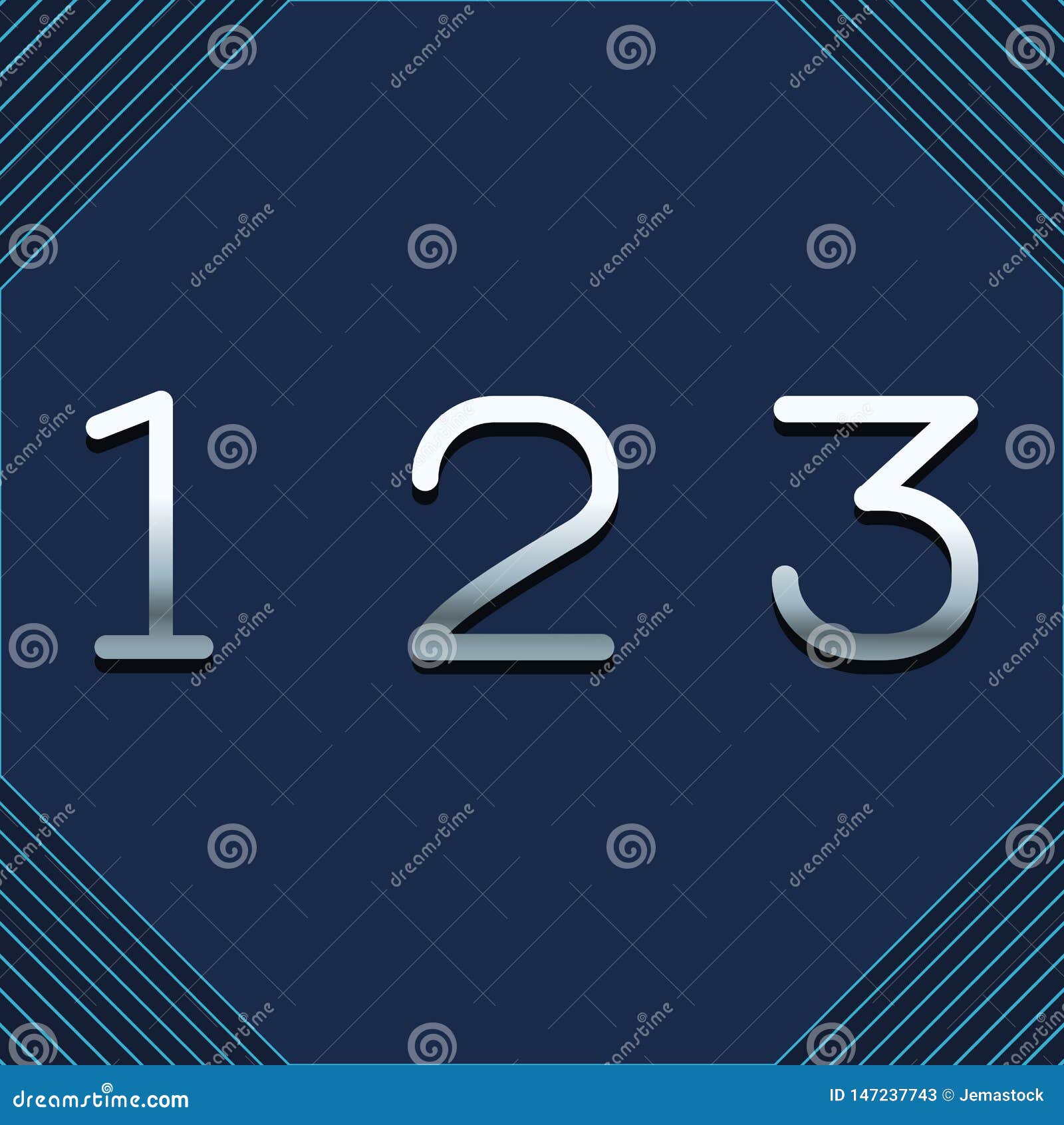 One two three stock vector. Illustration of figure, letter - 147237743