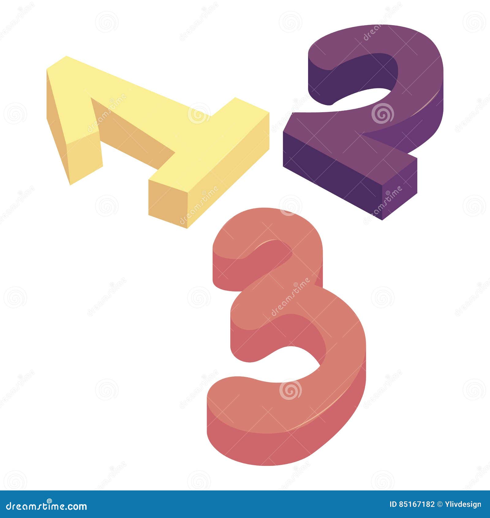 One Two Three Numbers Icon, Cartoon Style Stock Vector - Illustration ...