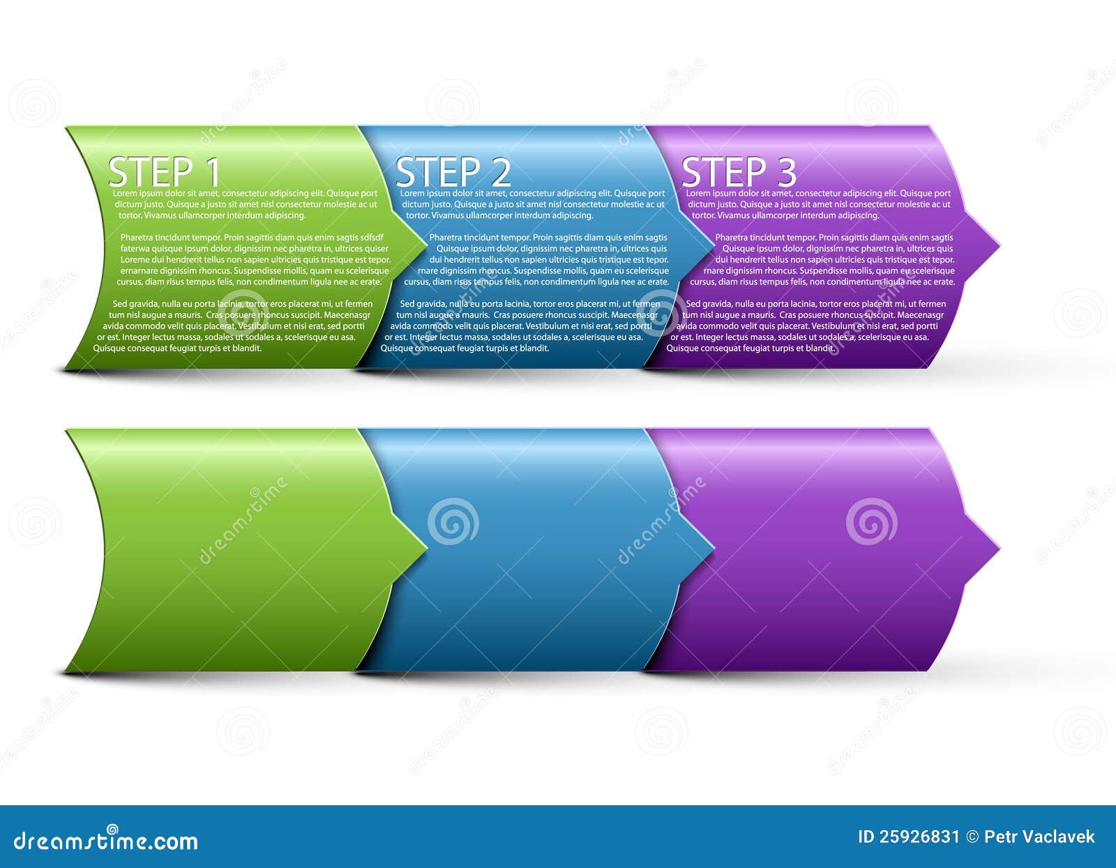 Three Paper Folded Steps Template Vector Illustration | CartoonDealer ...