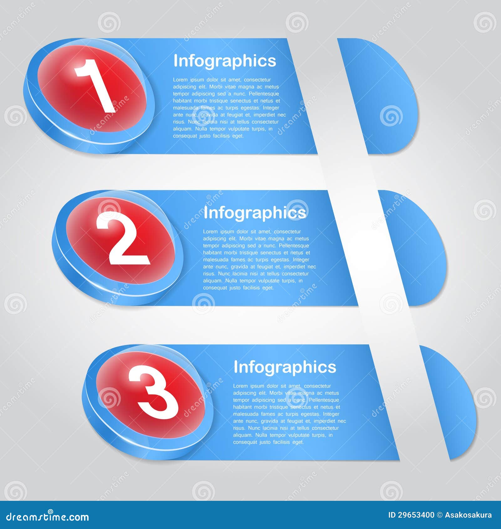 One Two Three - Progress Icons for Three Steps Stock Illustration ...