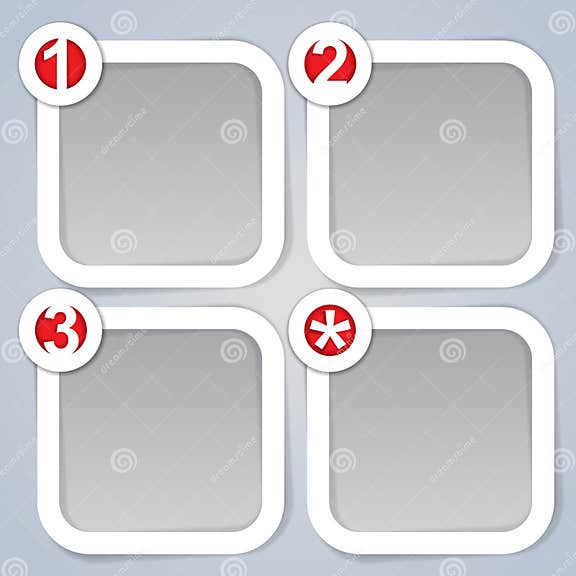 One, Two, Three and Star, Square Progress Labels I Stock Vector ...