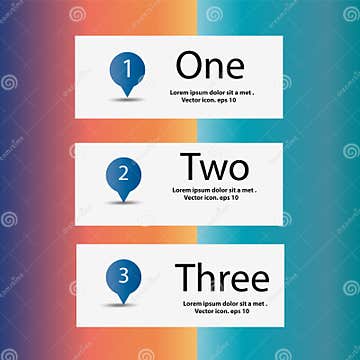 One Two Three Step Progress Bar Stock Vector - Illustration of template ...