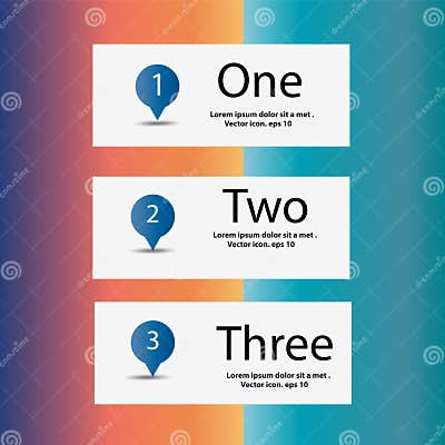 One Two Three Step Progress Bar Stock Vector - Illustration of template ...