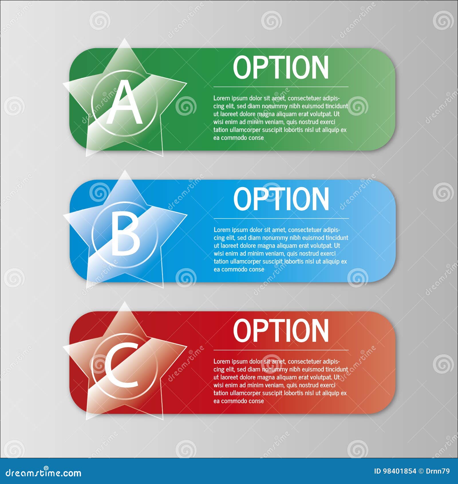 One Two Three Steps Banners Stock Illustration - Illustration of ...