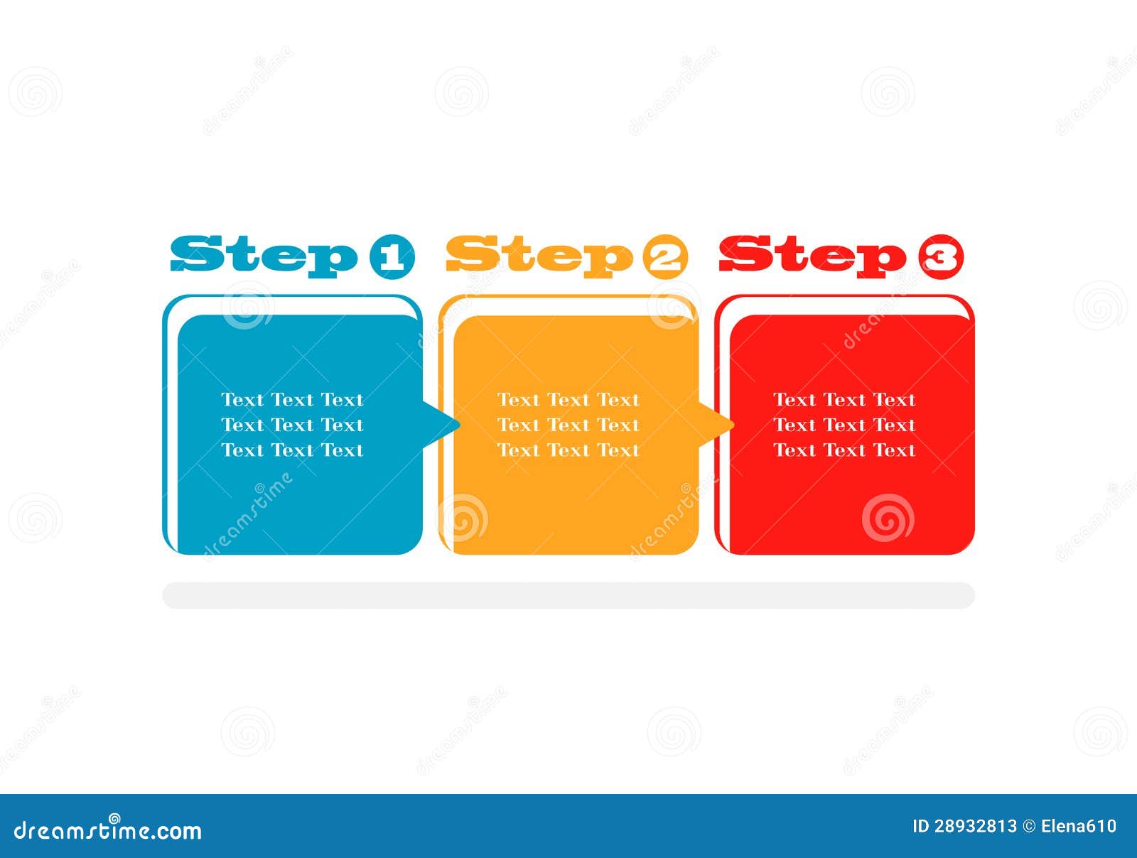 One Two Three Steps Progress Stock Vector - Illustration of arrow ...