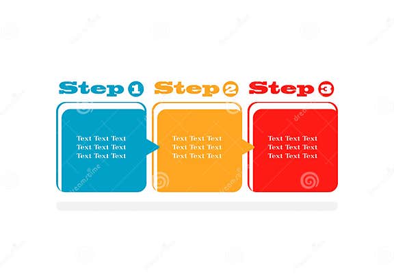 One Two Three Steps Progress Stock Vector - Illustration of arrow ...