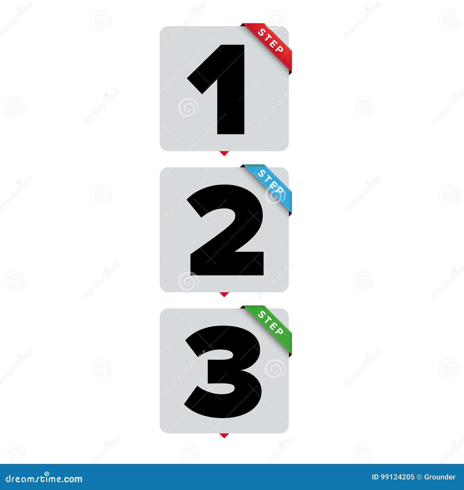 One Two Three Steps Progress Bar Stock Vector - Illustration of three ...