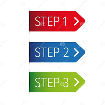 One Two Three steps ribbon stock vector. Illustration of paper - 100300201