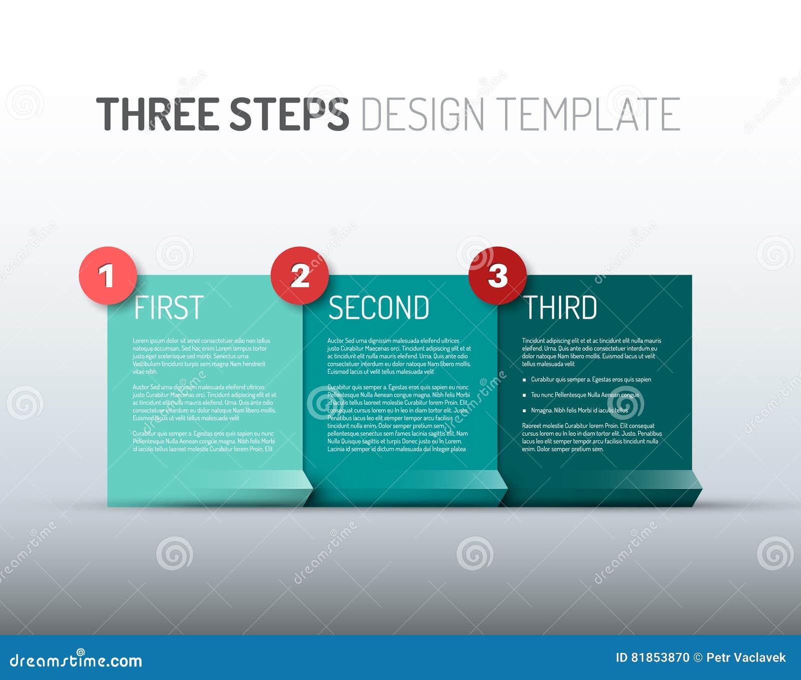 One Two Three - Vector Paper Progress Steps / Options Stock Vector ...
