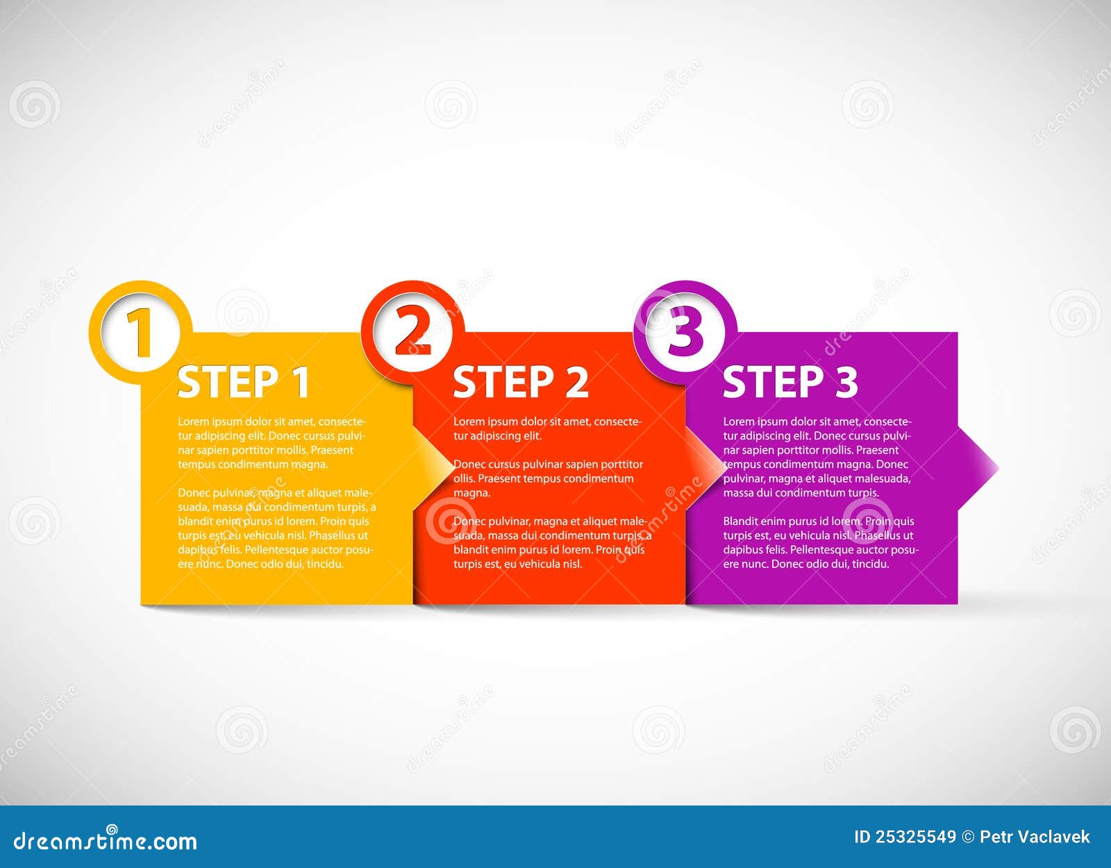 One Two Three - Vector Paper Steps Stock Vector - Illustration of order ...