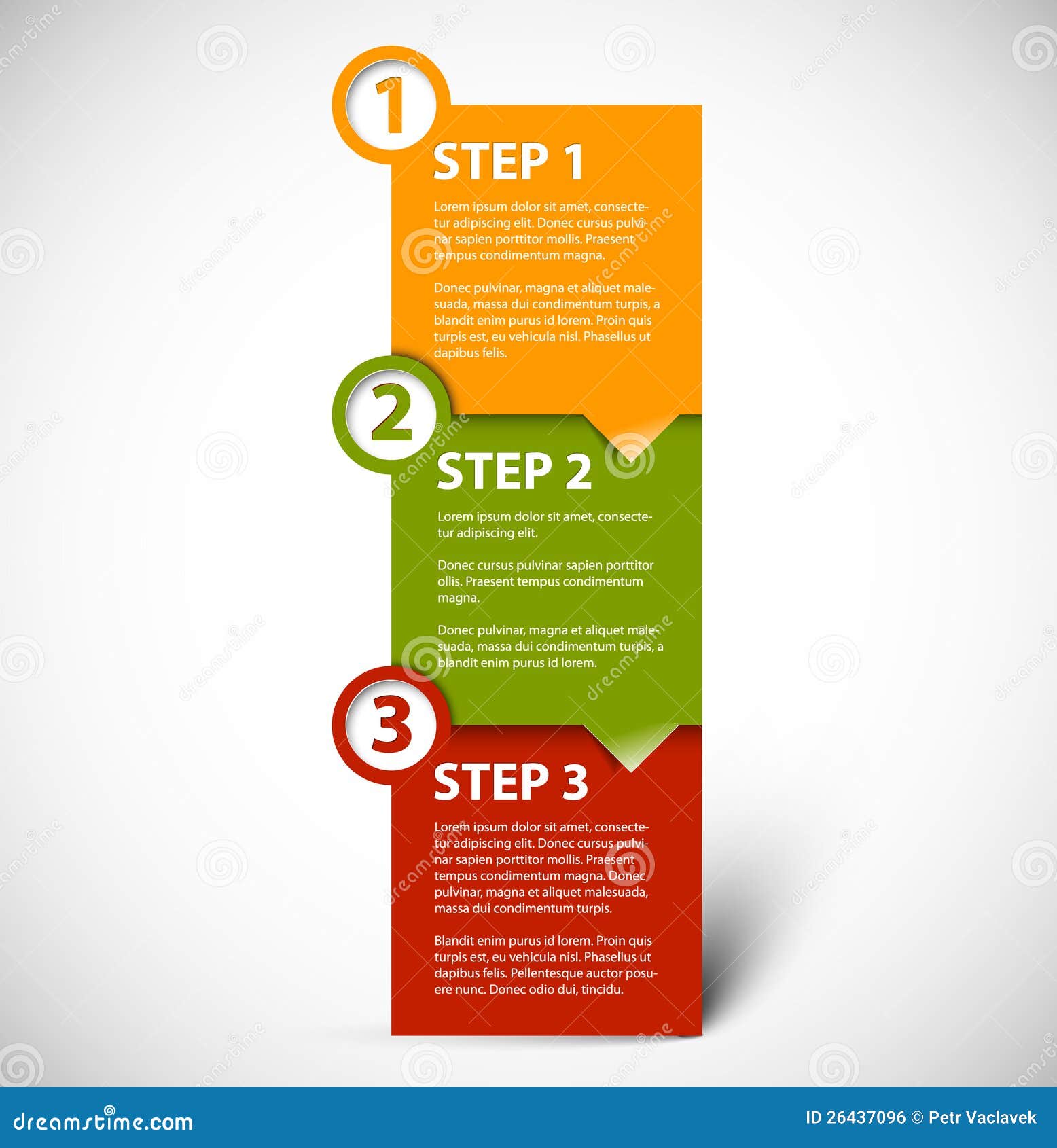 One Two Three - Vector Paper Steps Stock Vector - Illustration of green ...