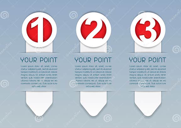 One, Two, Three Vector Progress Icons in White Stock Vector ...