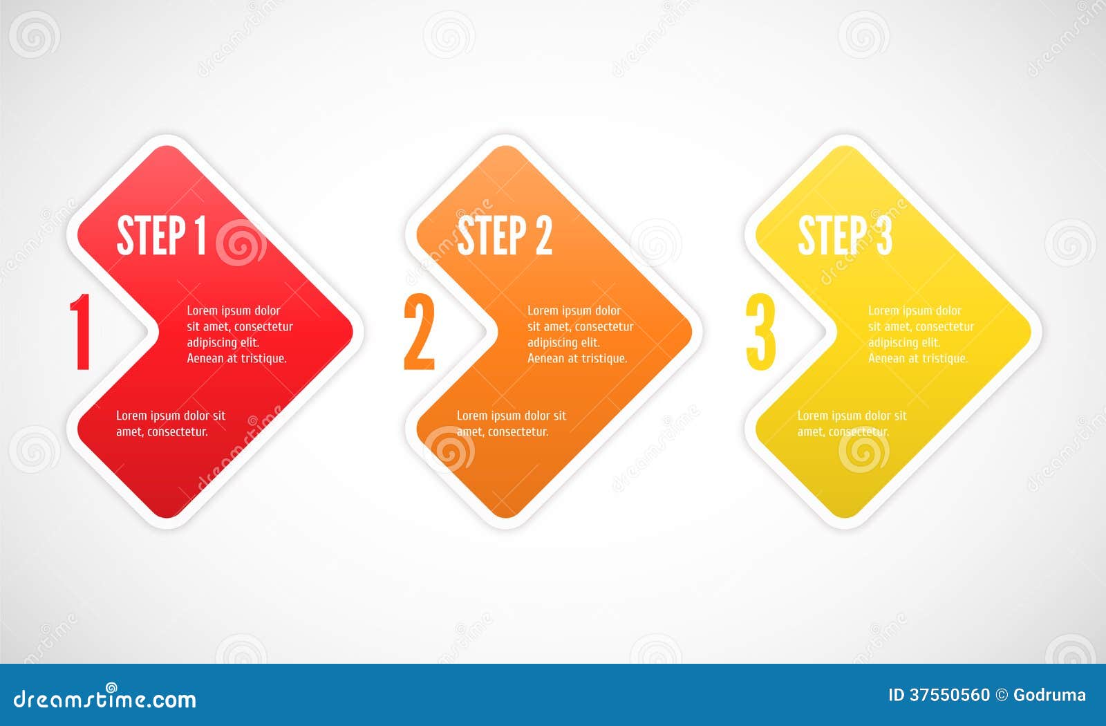 One Two Three - Vector Progress Steps Stock Vector - Illustration of ...