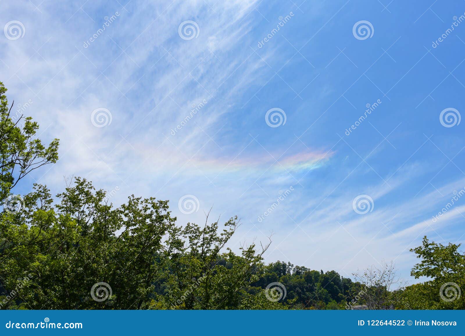 Fire Rainbow Rounded-horizontal Arc. Rare Natural Phenomenon. Stock ...