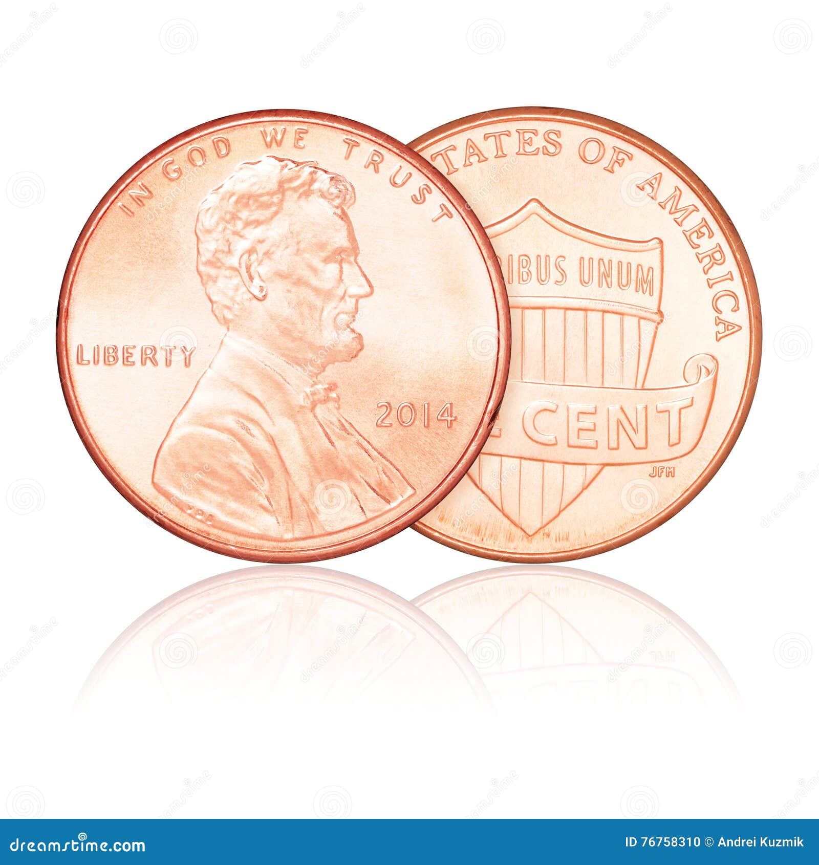 One US cent isolated stock photo. Image of lincoln, cash - 76758310