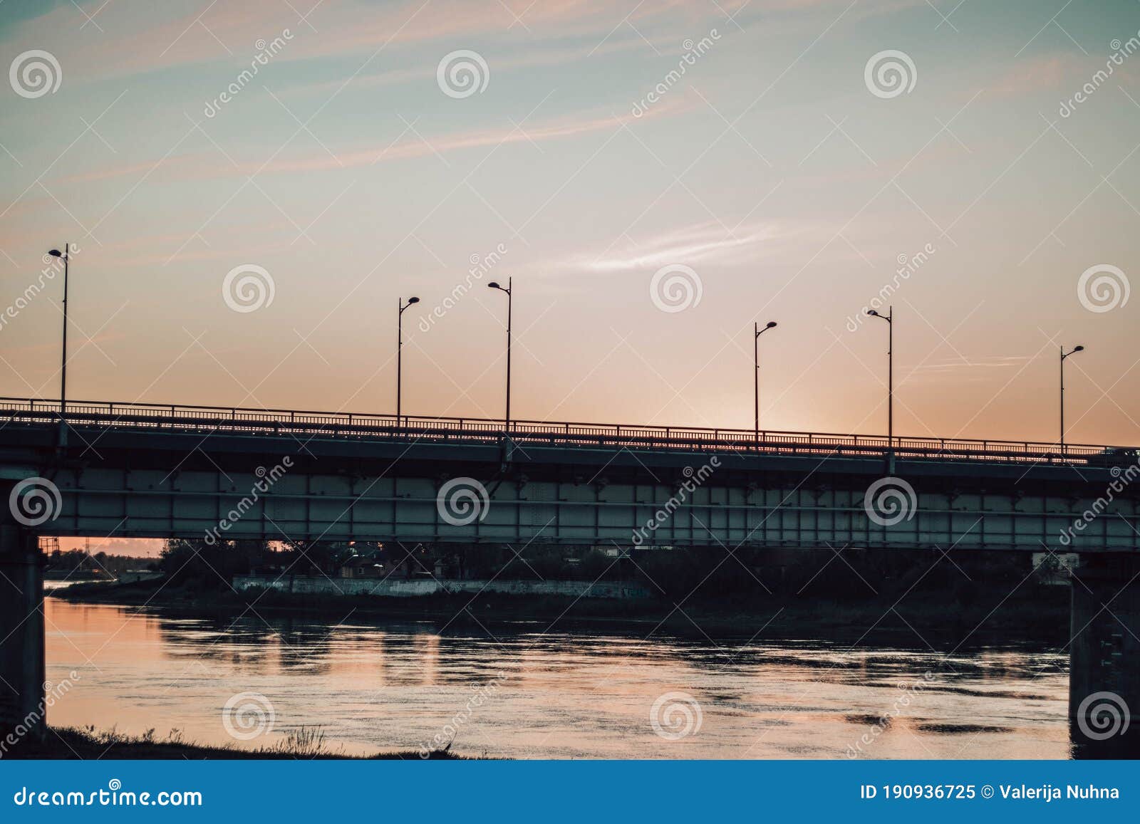 One Very Beautiful Bridge that Connects Two Cities. Stock Image - Image ...