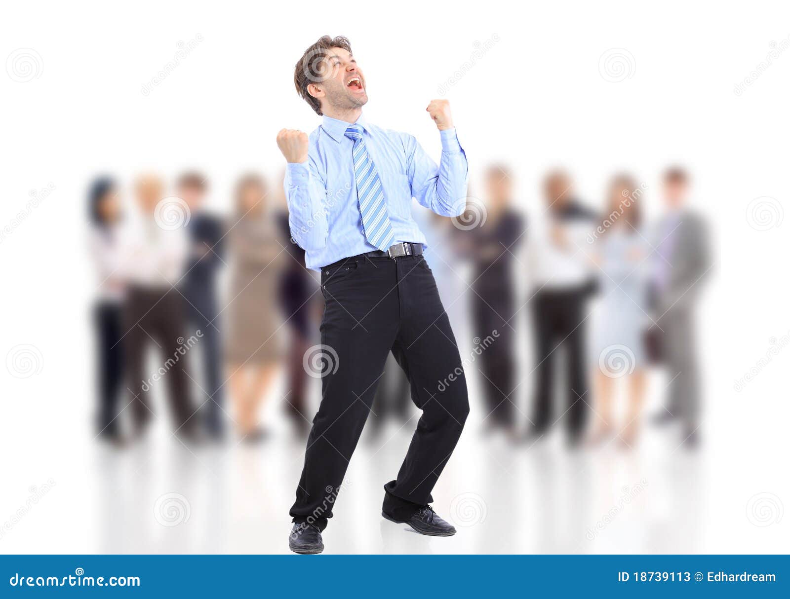 One Very Happy Energetic Businessman Stock Image - Image of person ...