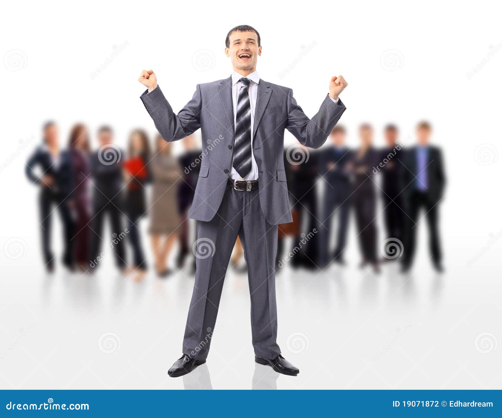 One Very Happy Energetic Businessman Stock Photo - Image of businessman ...