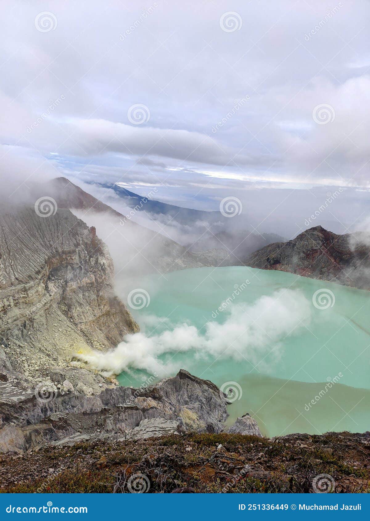 One of the Views of the Crater of Mount Ijen Stock Image - Image of ...